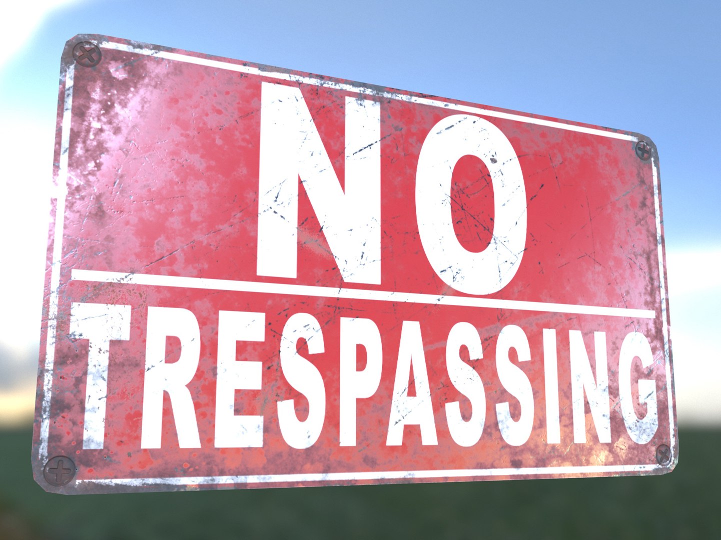 3D ready trespassing sign model | 1142387 | TurboSquid