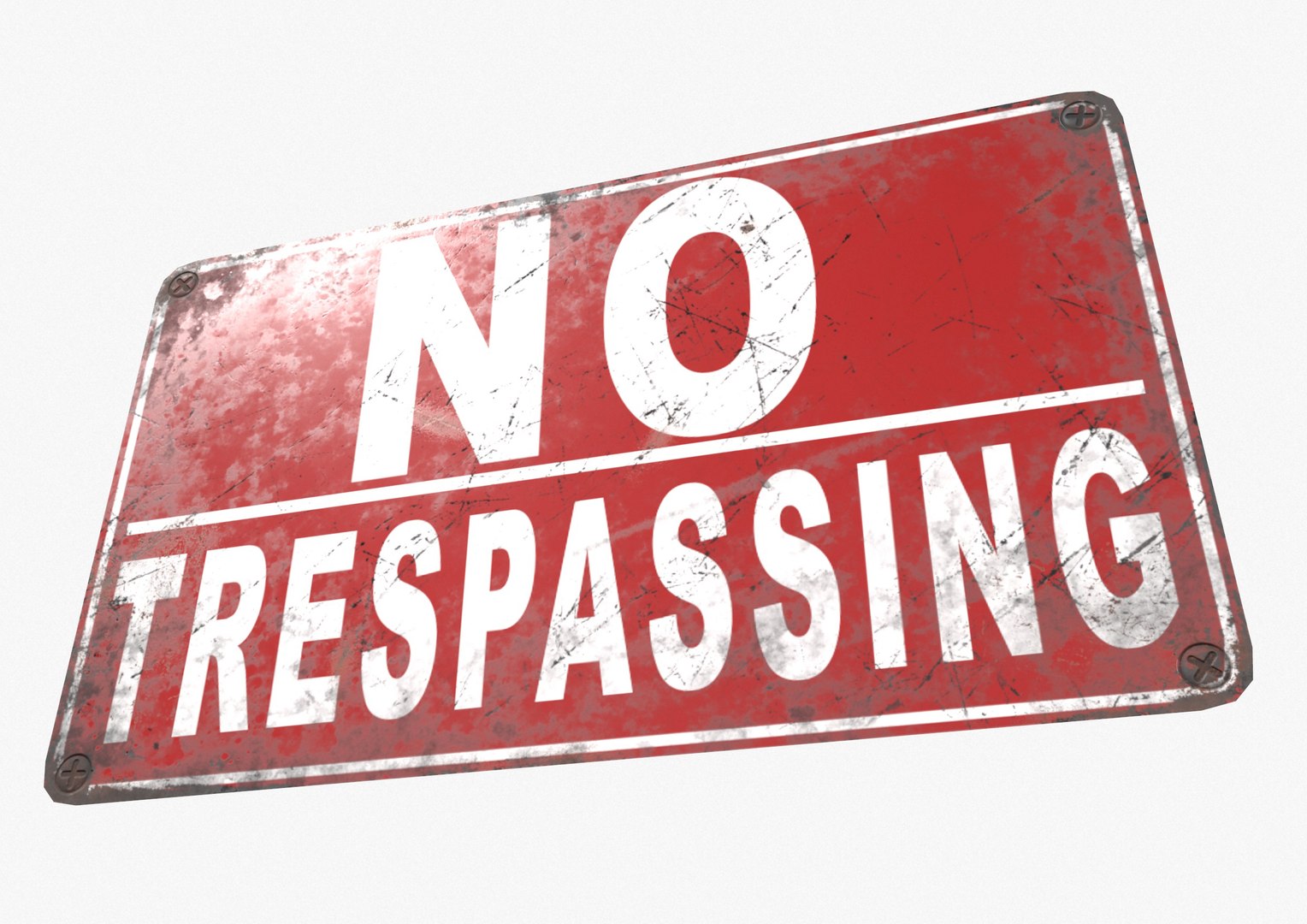 3D ready trespassing sign model | 1142387 | TurboSquid