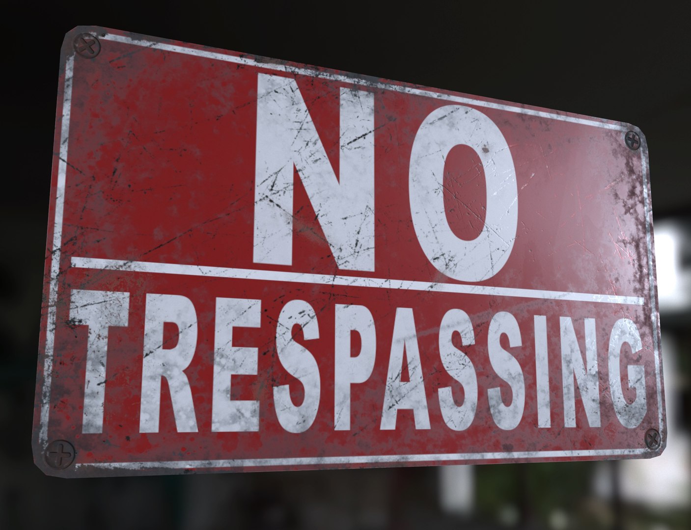 3D ready trespassing sign model | 1142387 | TurboSquid