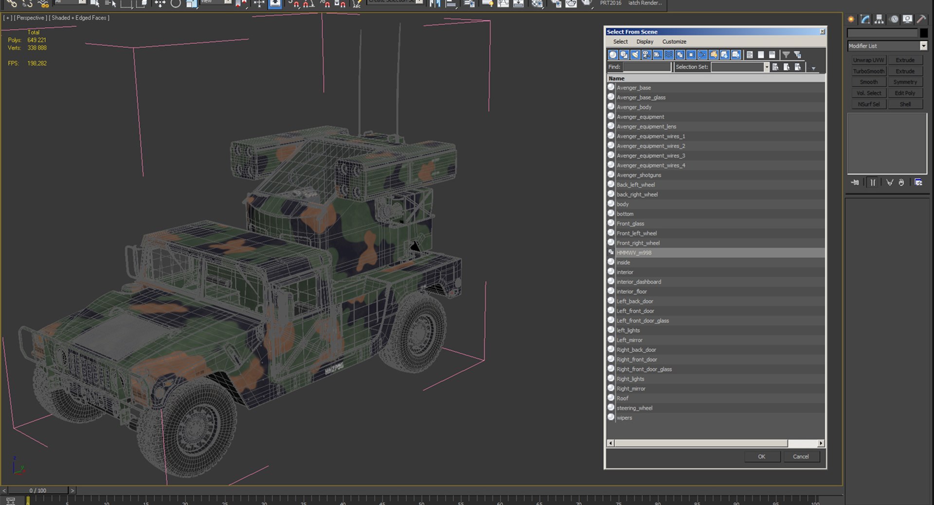 3d Model Hmmwv M998 Equipped Avenger