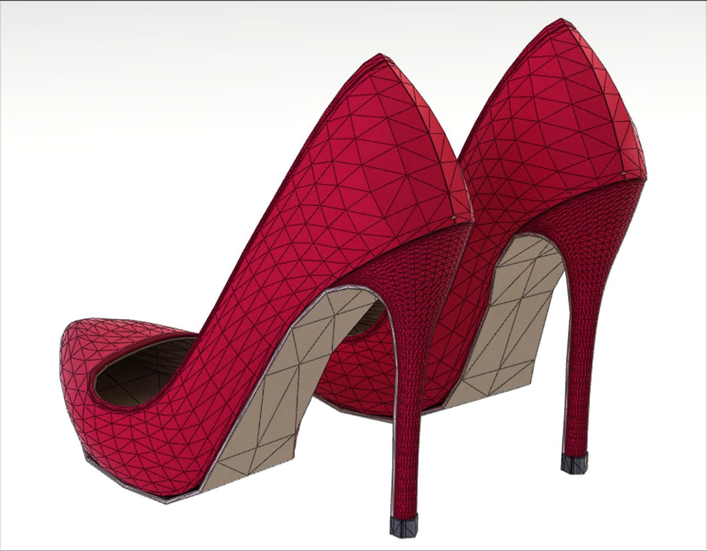 3D red pointy-pumps heel model - TurboSquid 1519196