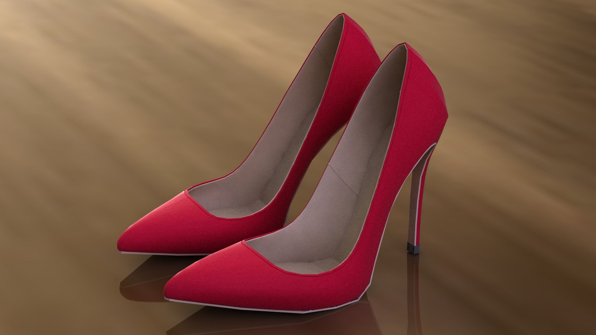 3D red pointy-pumps heel model - TurboSquid 1519196