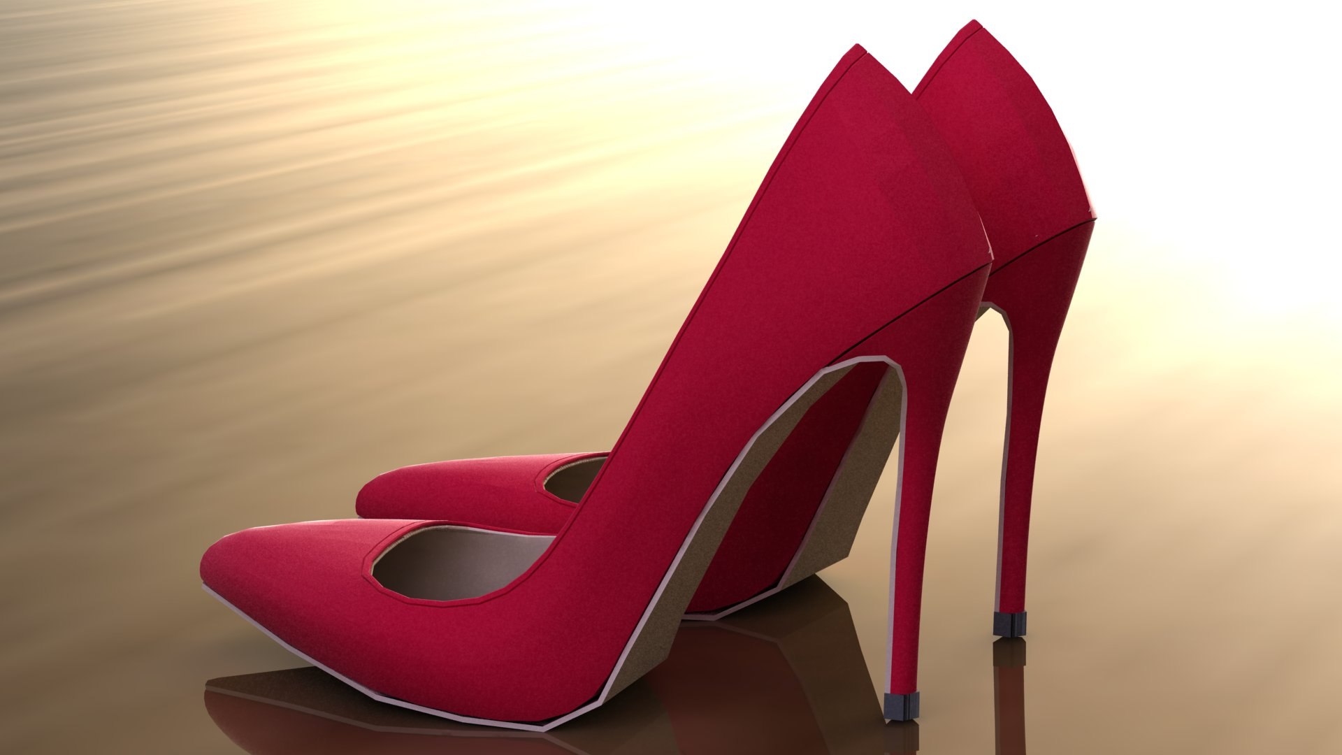 3D red pointy-pumps heel model - TurboSquid 1519196