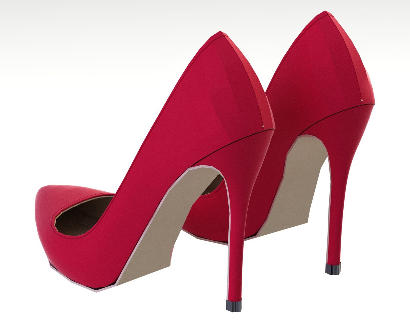 3D red pointy-pumps heel model - TurboSquid 1519196