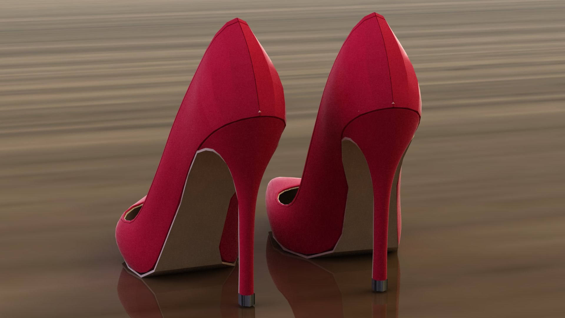 3D red pointy-pumps heel model - TurboSquid 1519196