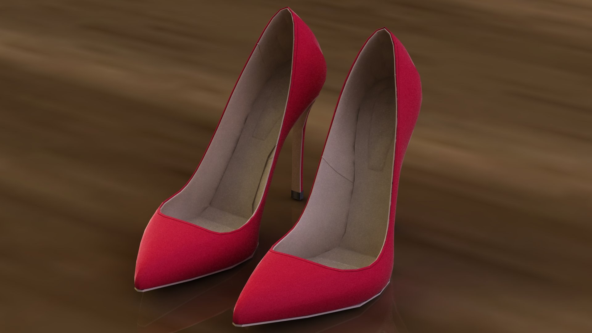 3D red pointy-pumps heel model - TurboSquid 1519196