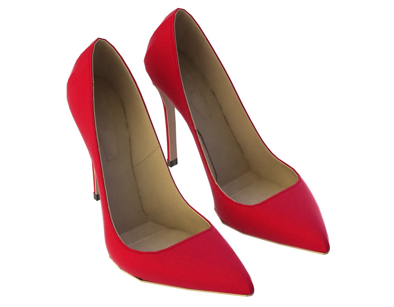 3D red pointy-pumps heel model - TurboSquid 1519196