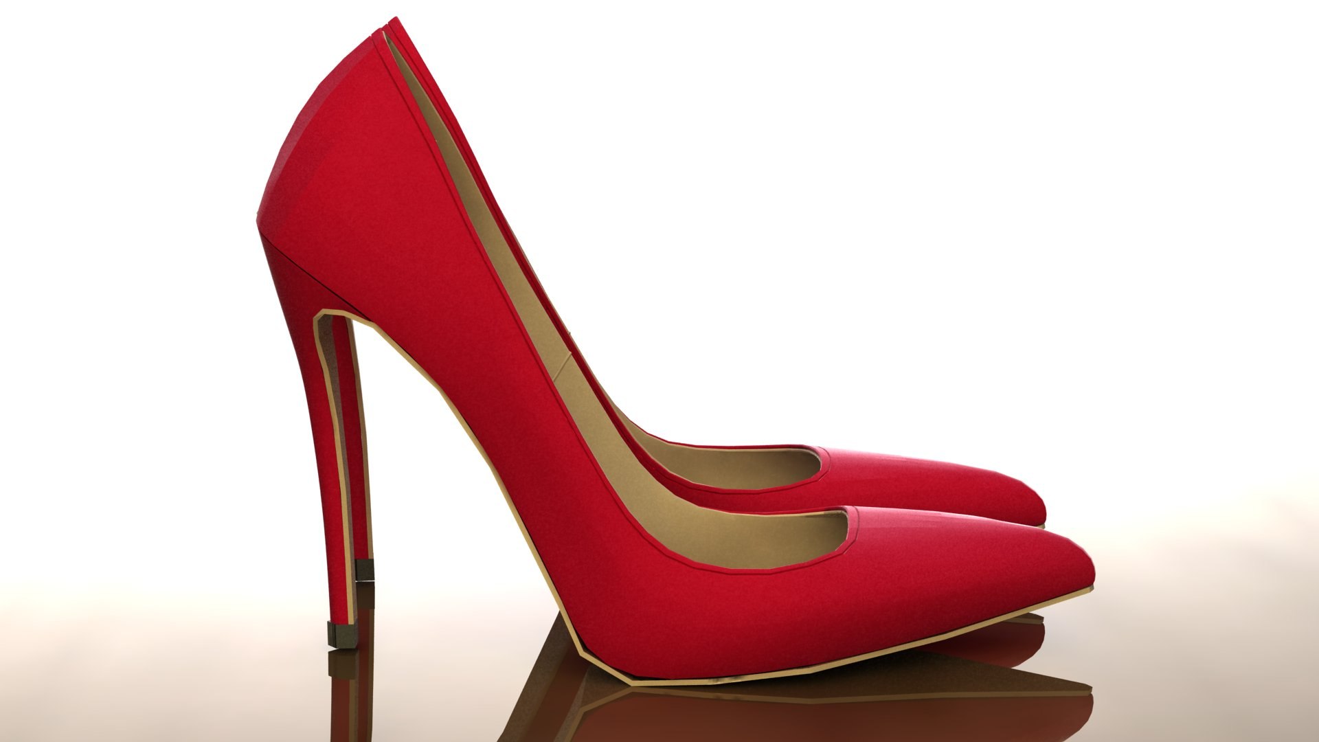 3D red pointy-pumps heel model - TurboSquid 1519196