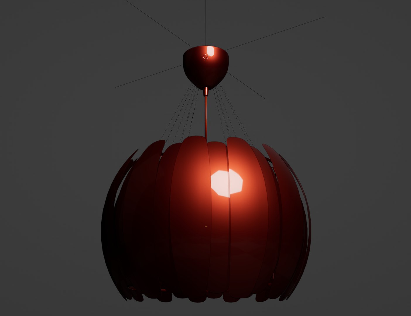 Modern Handing Lamp - Steel And Copper 3D Model - TurboSquid 1966438