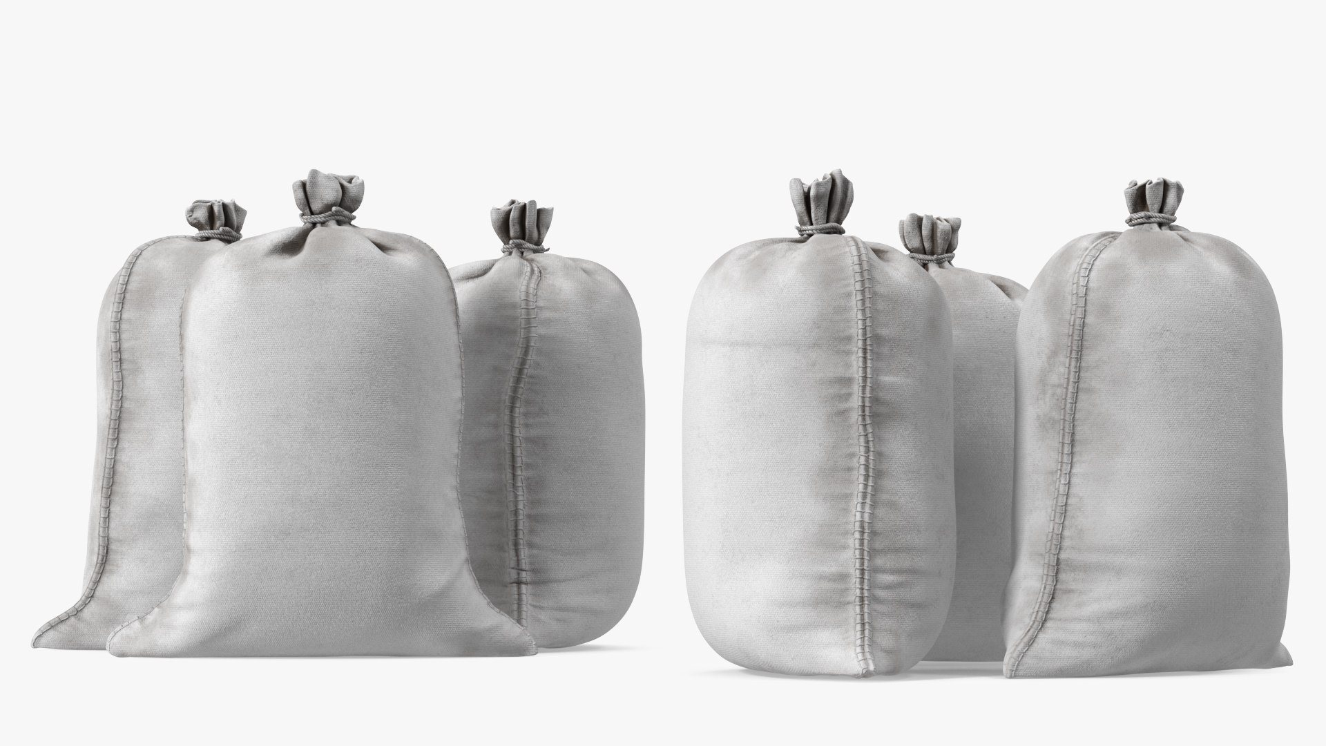 3D Model White Polypropylene Sandbags Dirty - TurboSquid 1778359