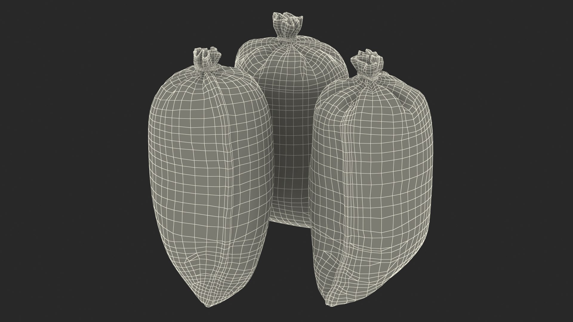 3D Model White Polypropylene Sandbags Dirty - TurboSquid 1778359