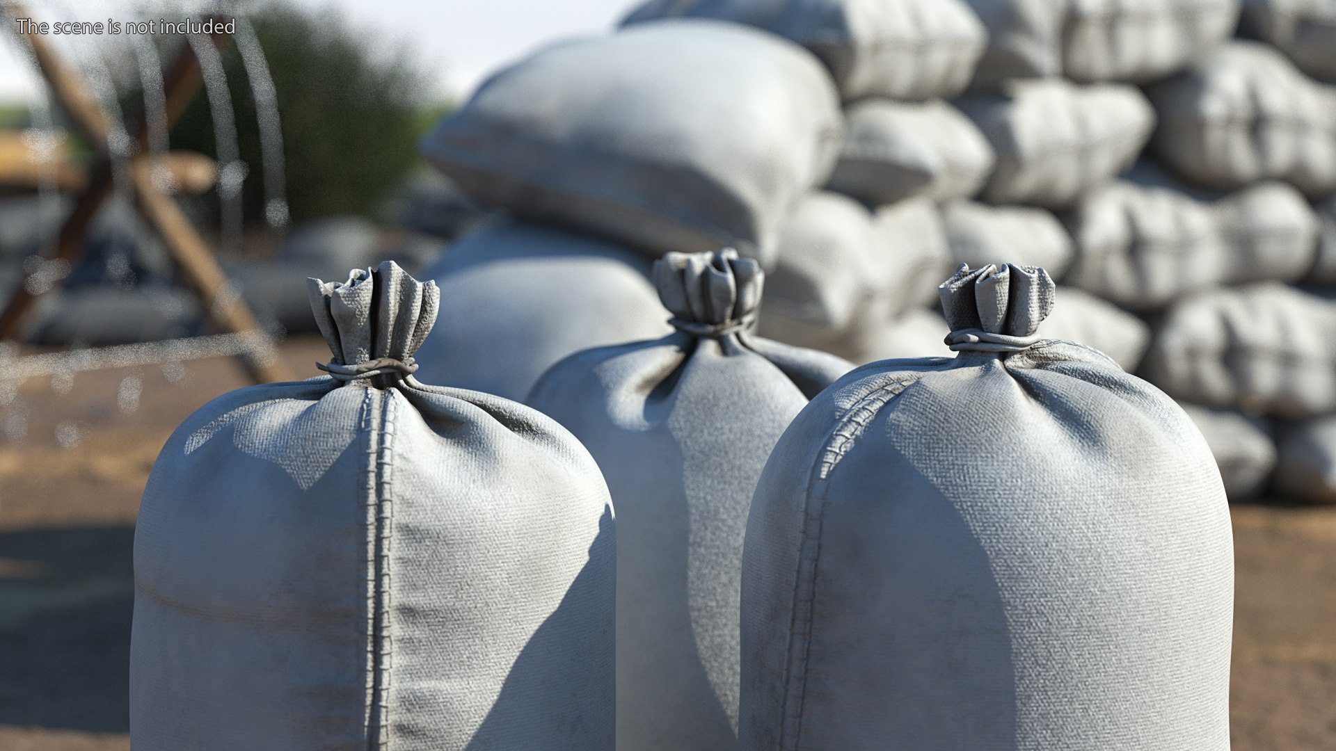 3D Model White Polypropylene Sandbags Dirty - TurboSquid 1778359