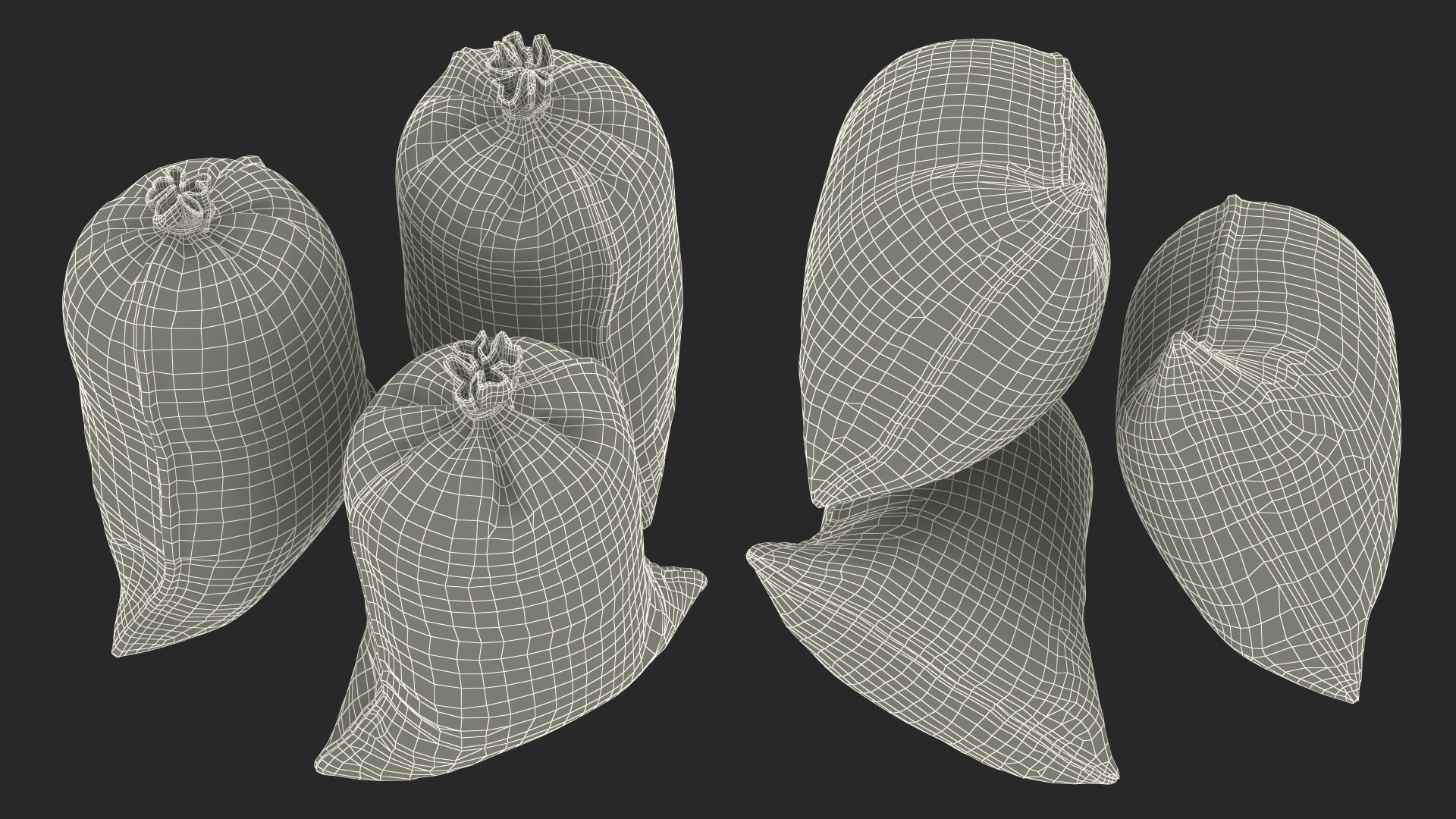 3D Model White Polypropylene Sandbags Dirty - TurboSquid 1778359