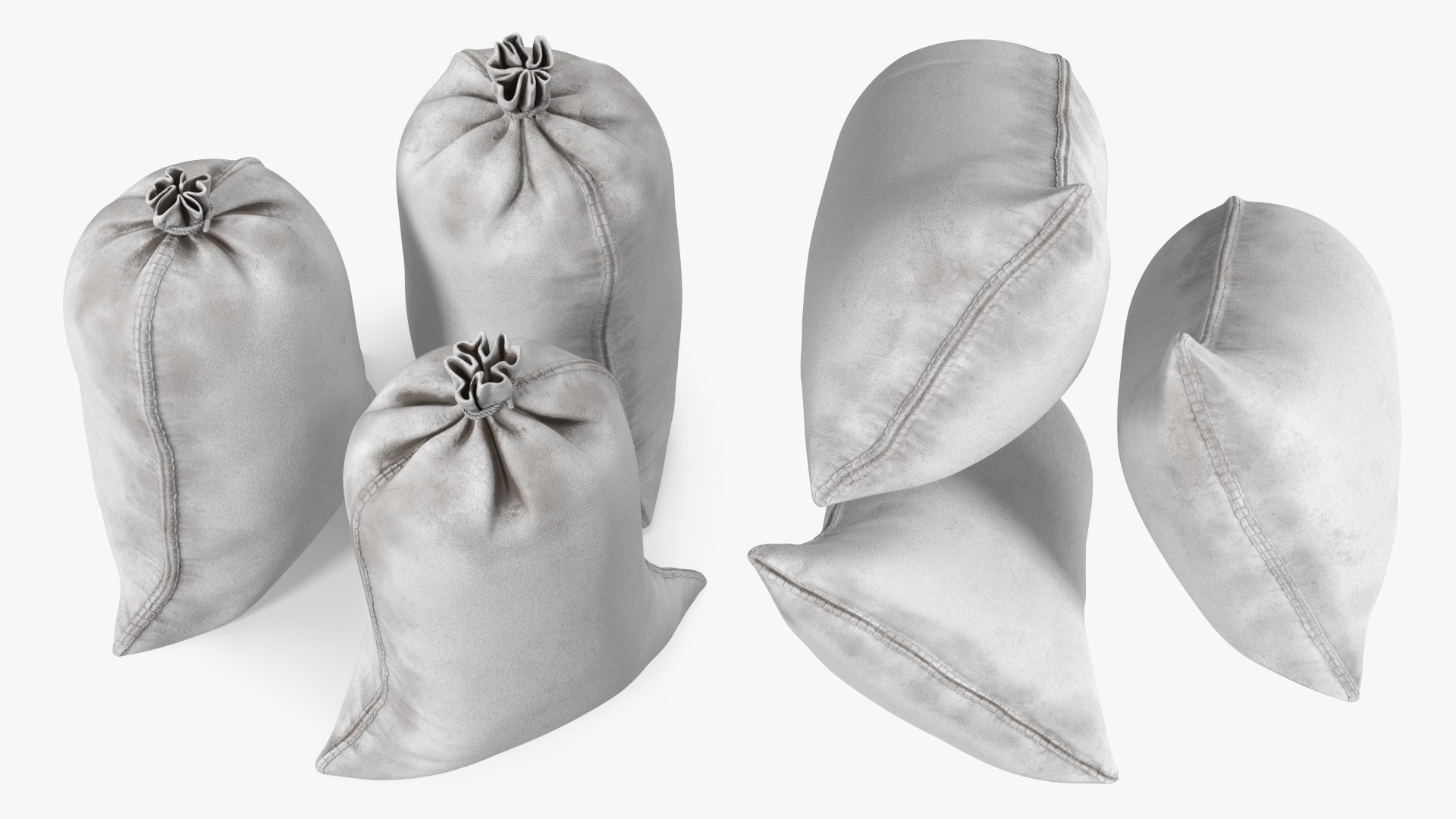 3D Model White Polypropylene Sandbags Dirty - TurboSquid 1778359
