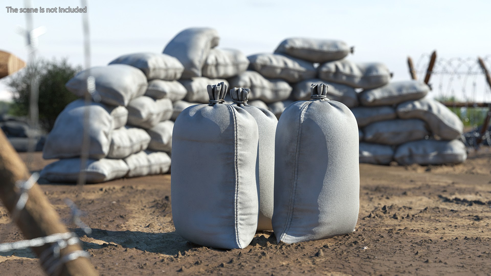 3D Model White Polypropylene Sandbags Dirty - TurboSquid 1778359