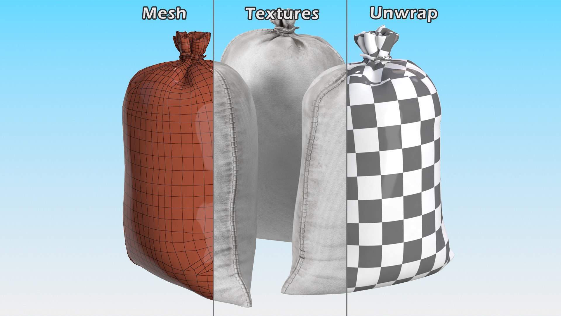3D Model White Polypropylene Sandbags Dirty - TurboSquid 1778359