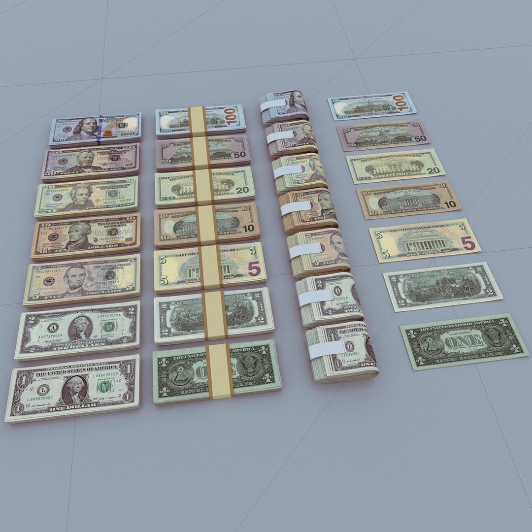 Dollar USD Currency Pack Money Stack 3D - TurboSquid 1860609