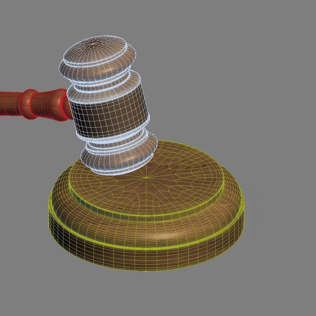 gavel wood 3d model