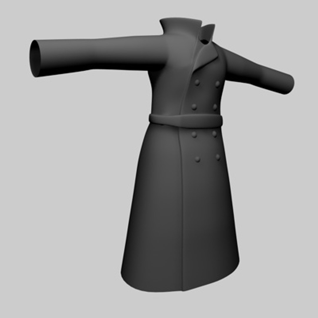 3d model of long coat