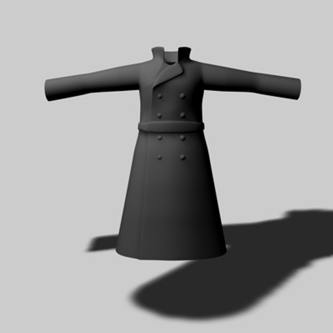 3d model of long coat