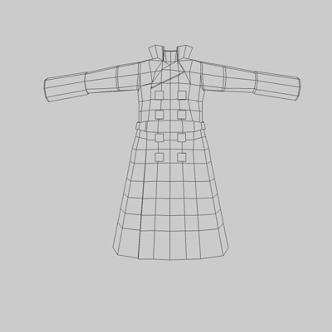 3d model of long coat