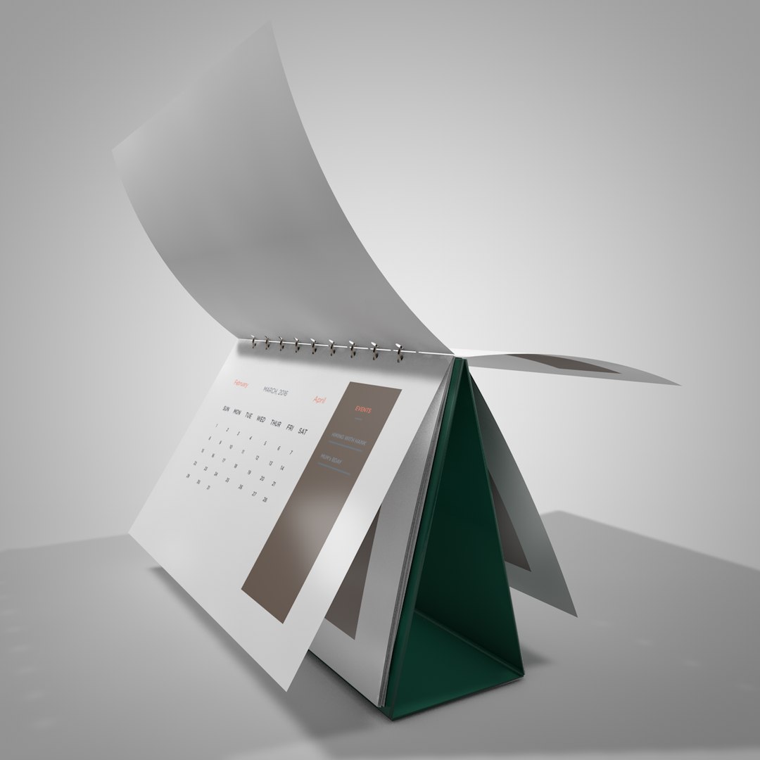 3d Calendar Turn Pages Model