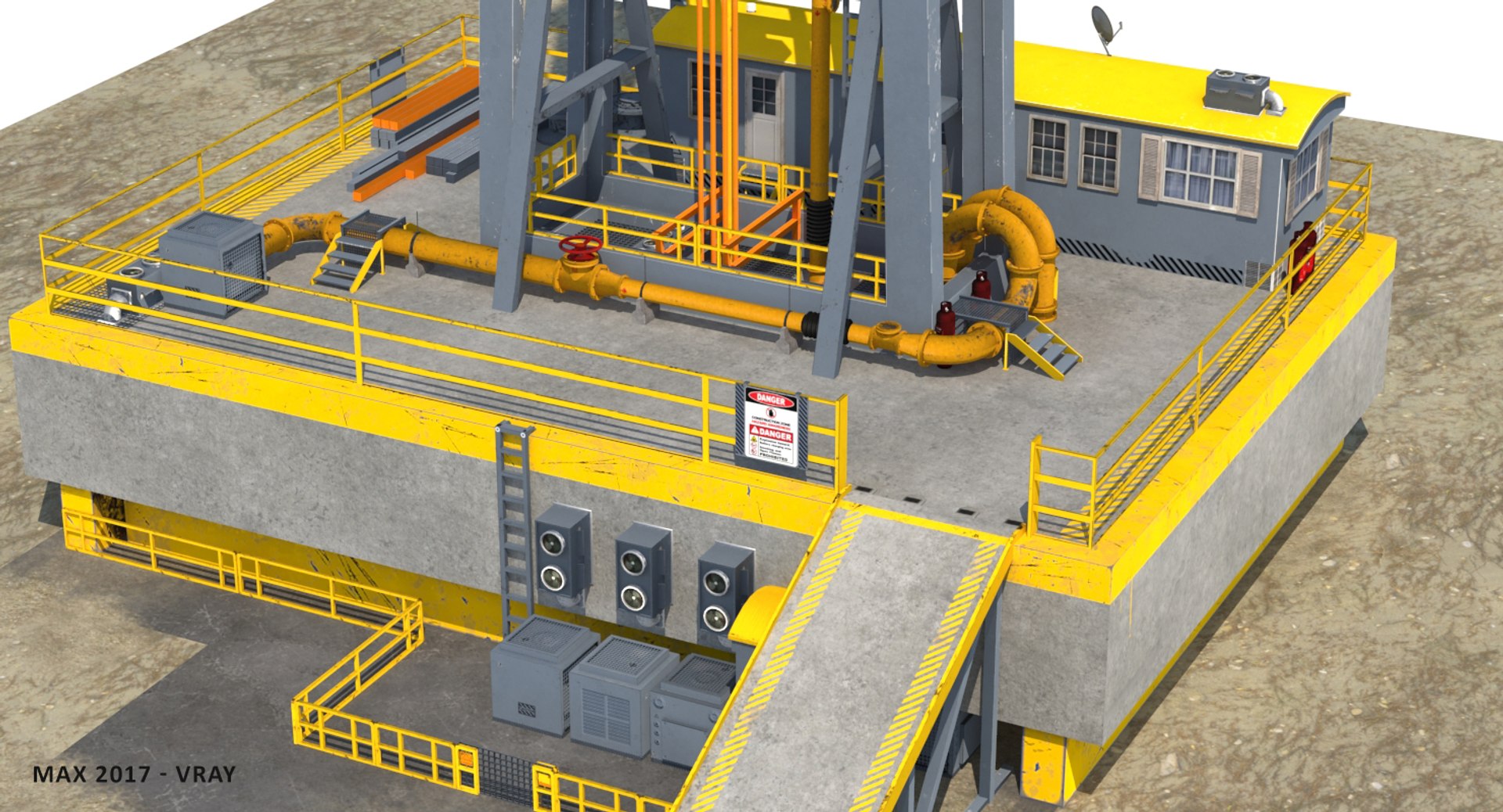 Industrial rig 3D model - TurboSquid 1300985