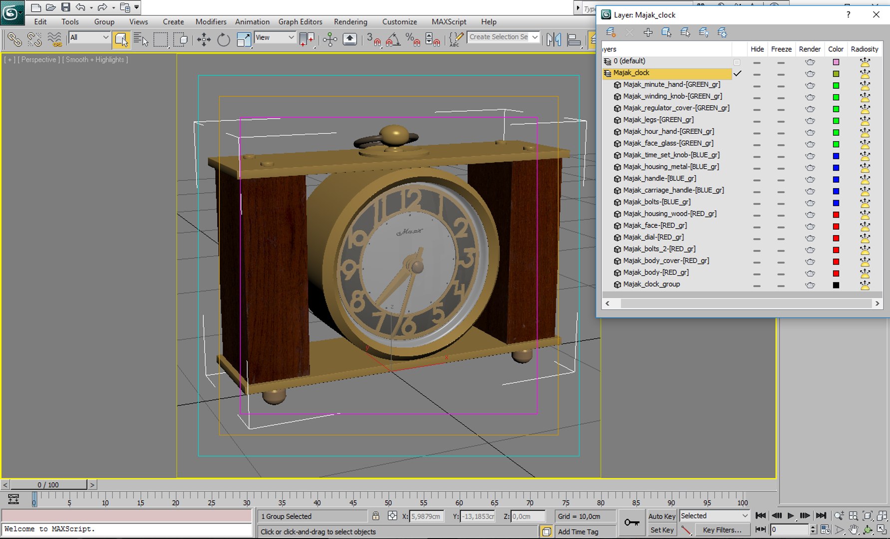 3d model soviet clock