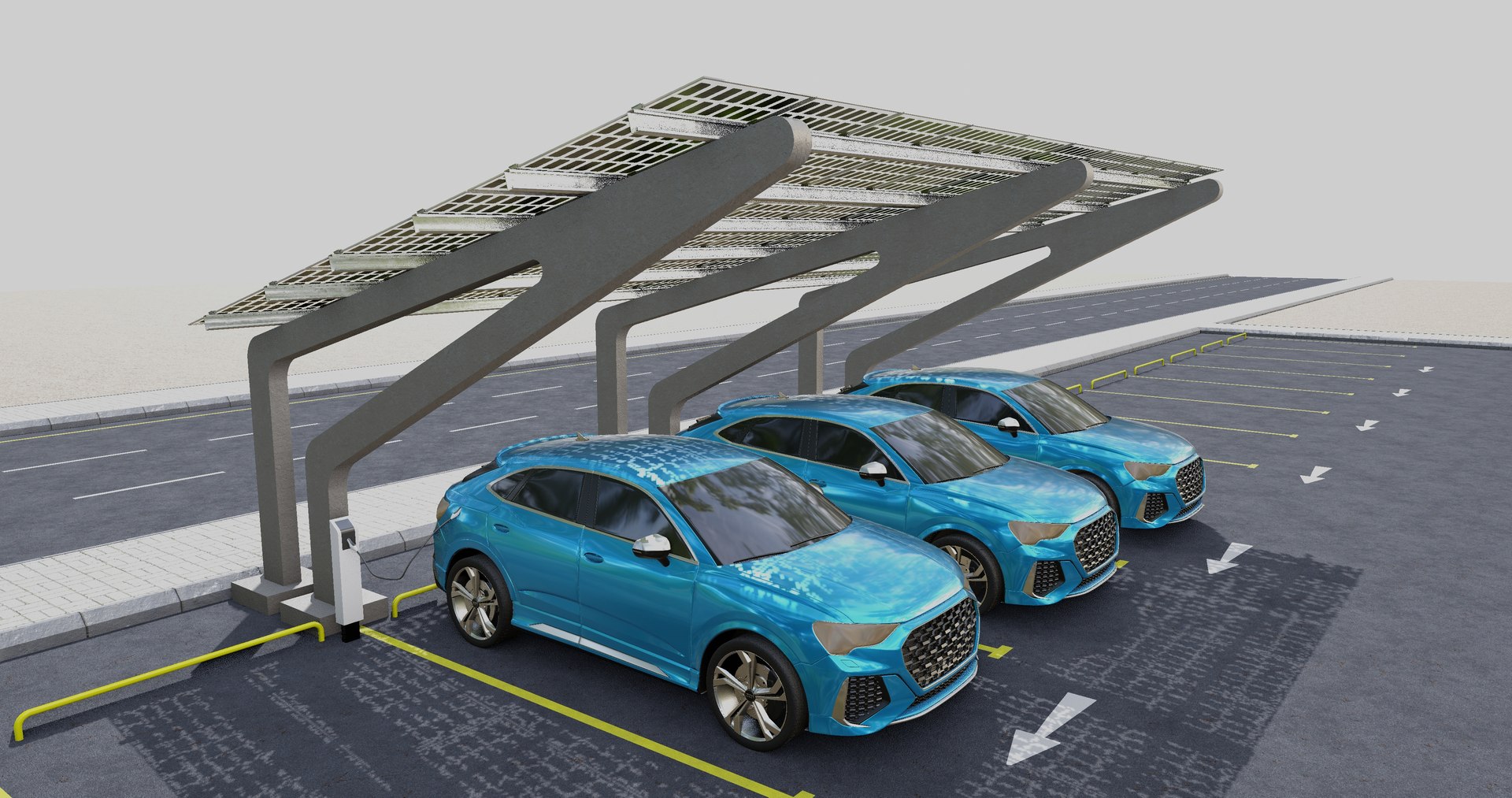 3D Solar Carport Type 5 model - TurboSquid 2151935
