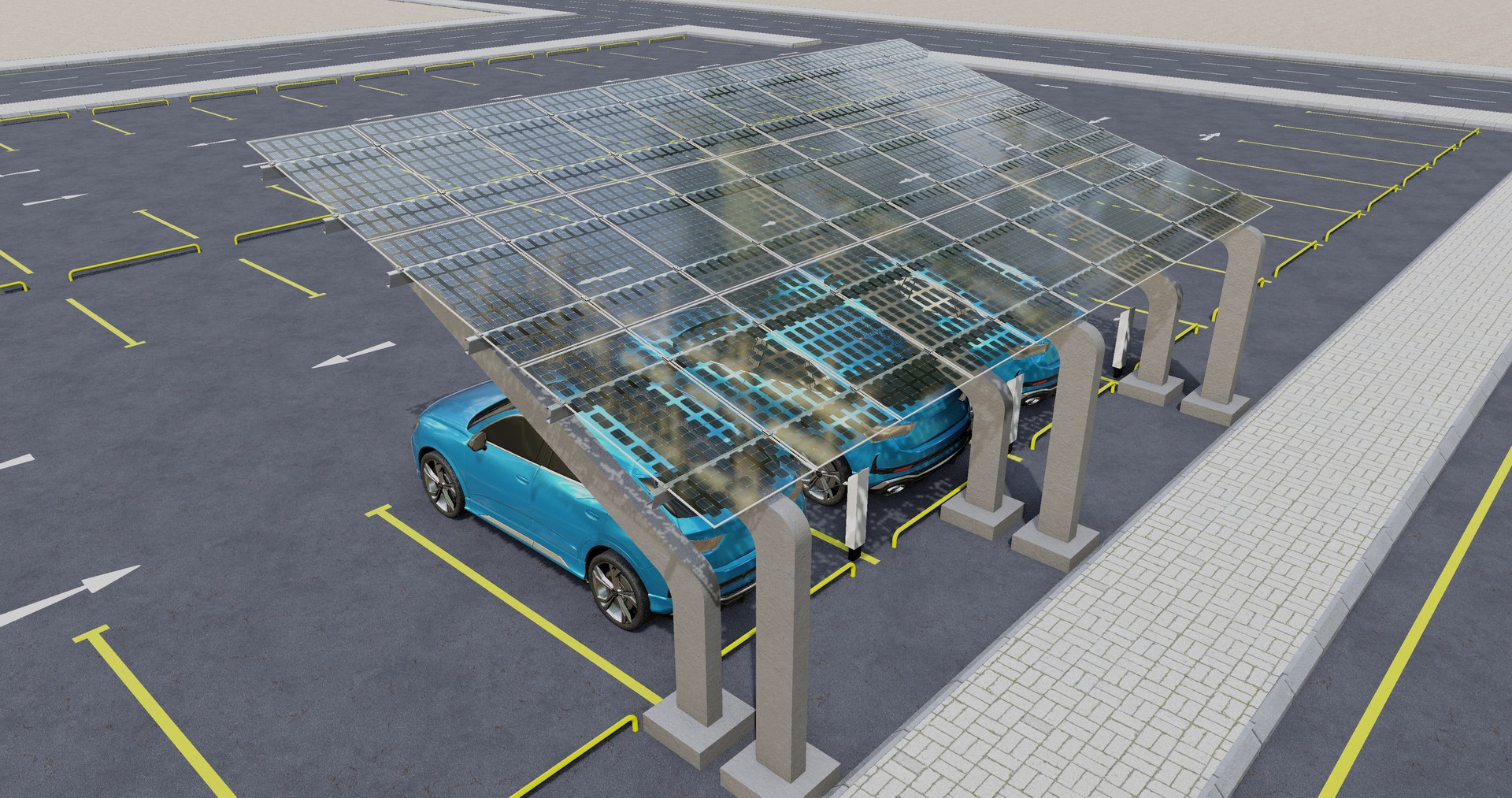 3D Solar Carport Type 5 Model - TurboSquid 2151935