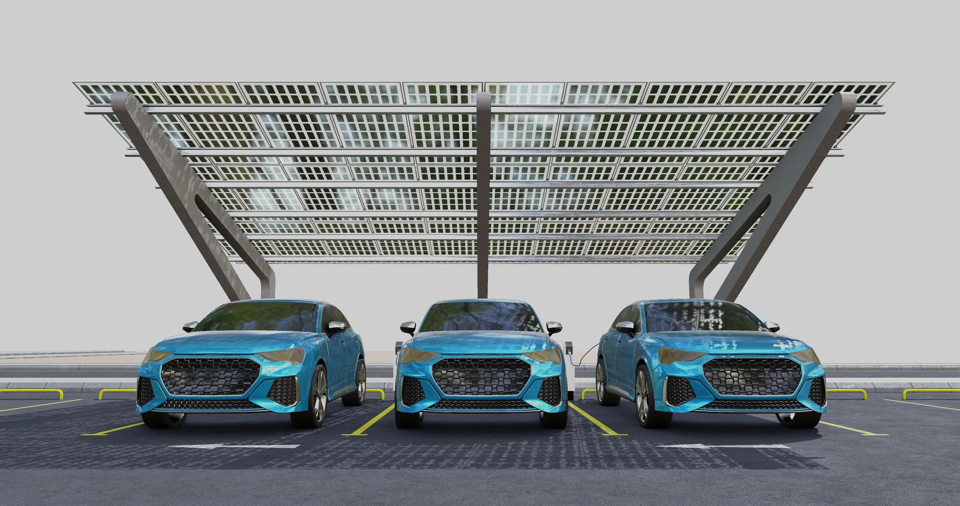 3D Solar Carport Type 5 Model - TurboSquid 2151935