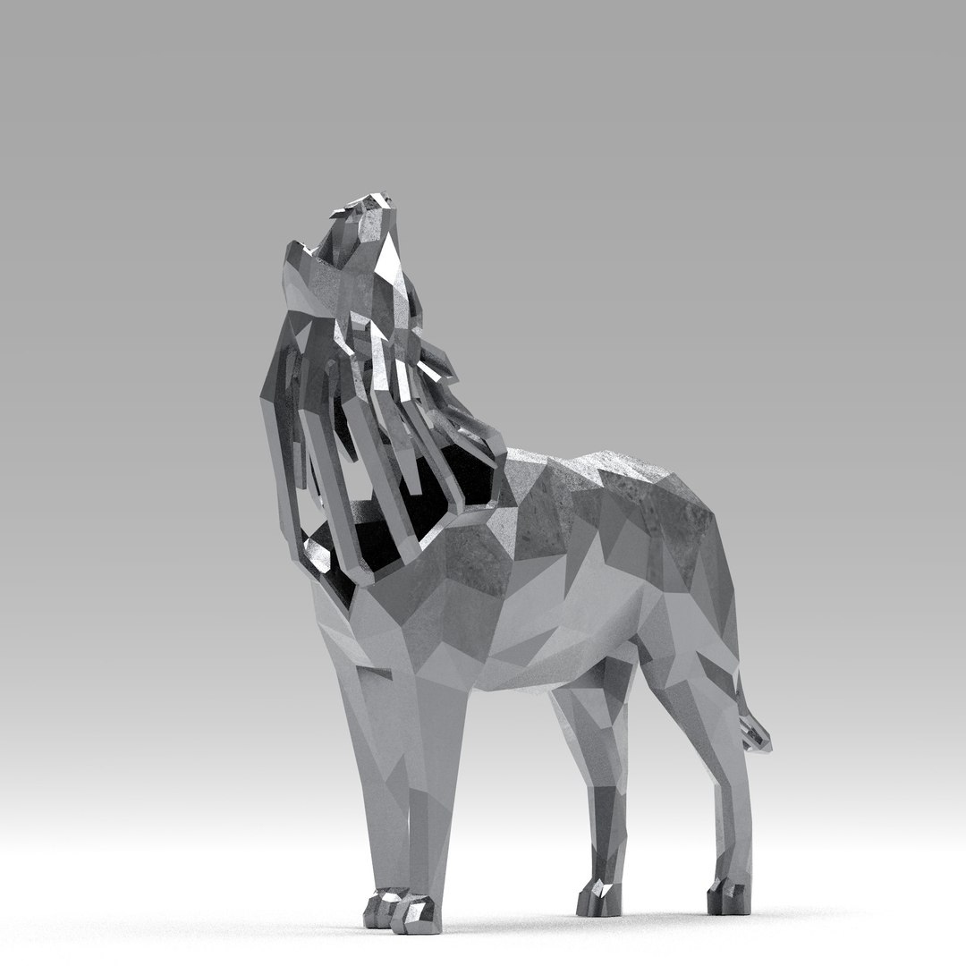 3D Statue Wolf Howl Model - TurboSquid 1673940