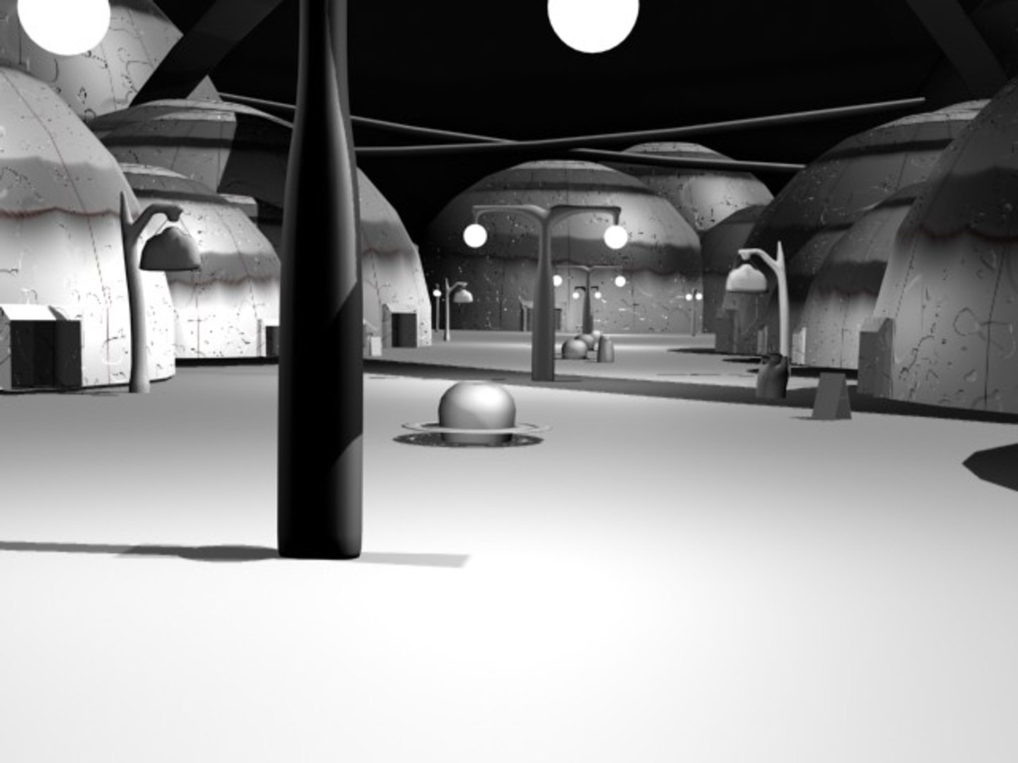 cartoon alien scene city 3d max