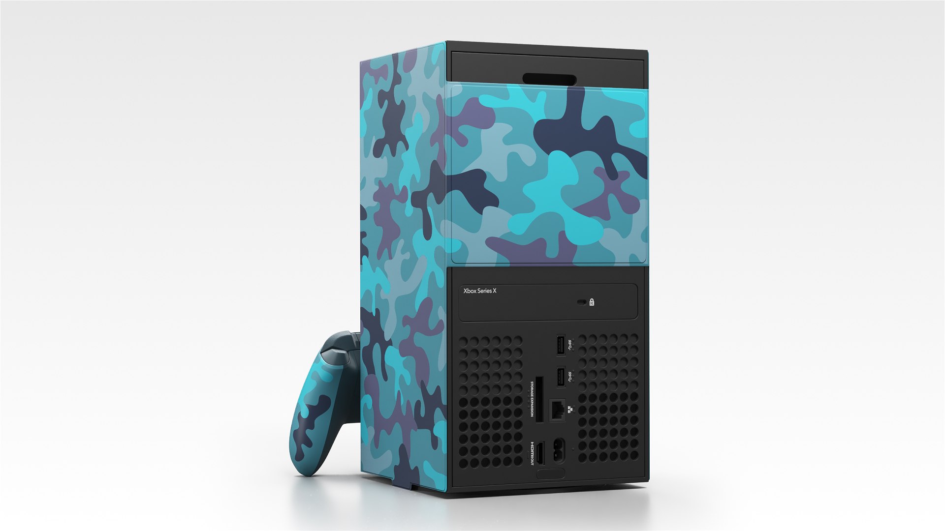 3D Xbox Series X Console Wrap And Controller Mineral Camo - TurboSquid ...