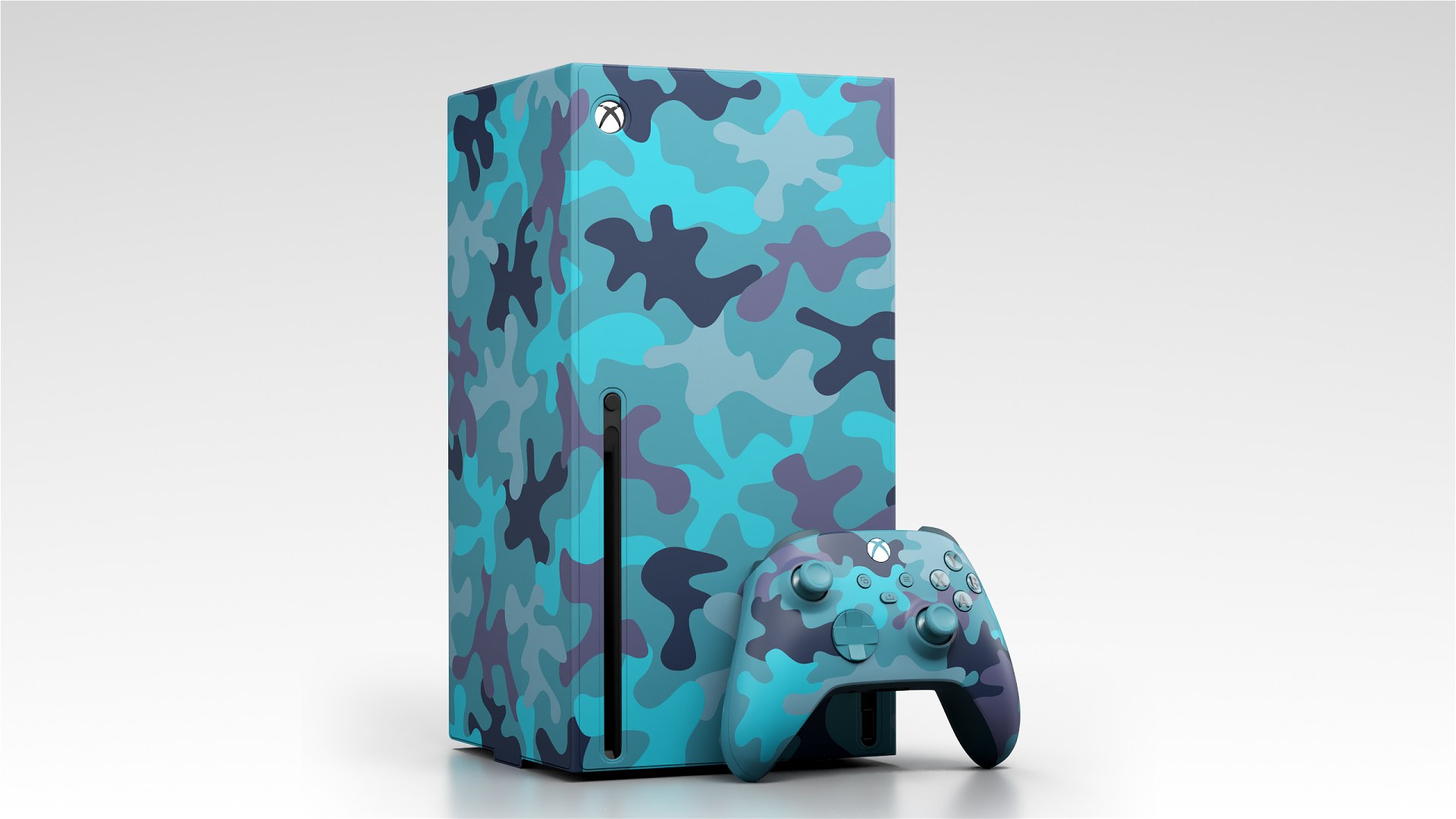 3D Xbox Series X Console Wrap And Controller Mineral Camo - TurboSquid ...