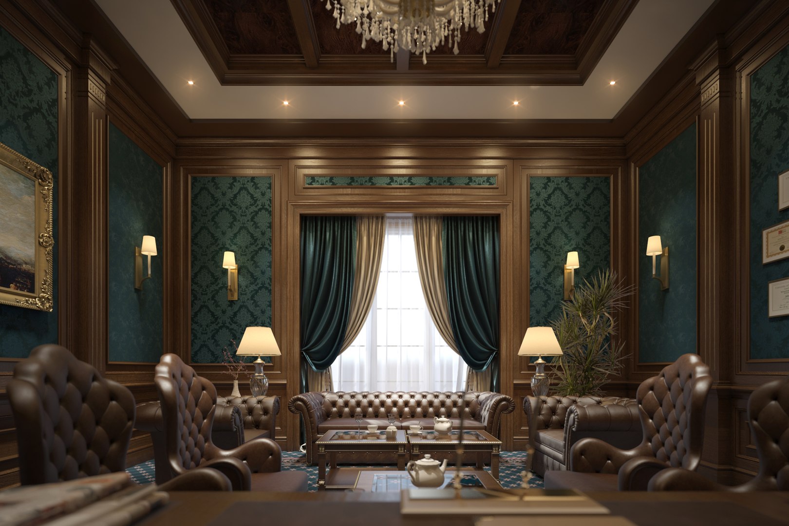 3D Realistic Executive Office Scene - TurboSquid 1269705