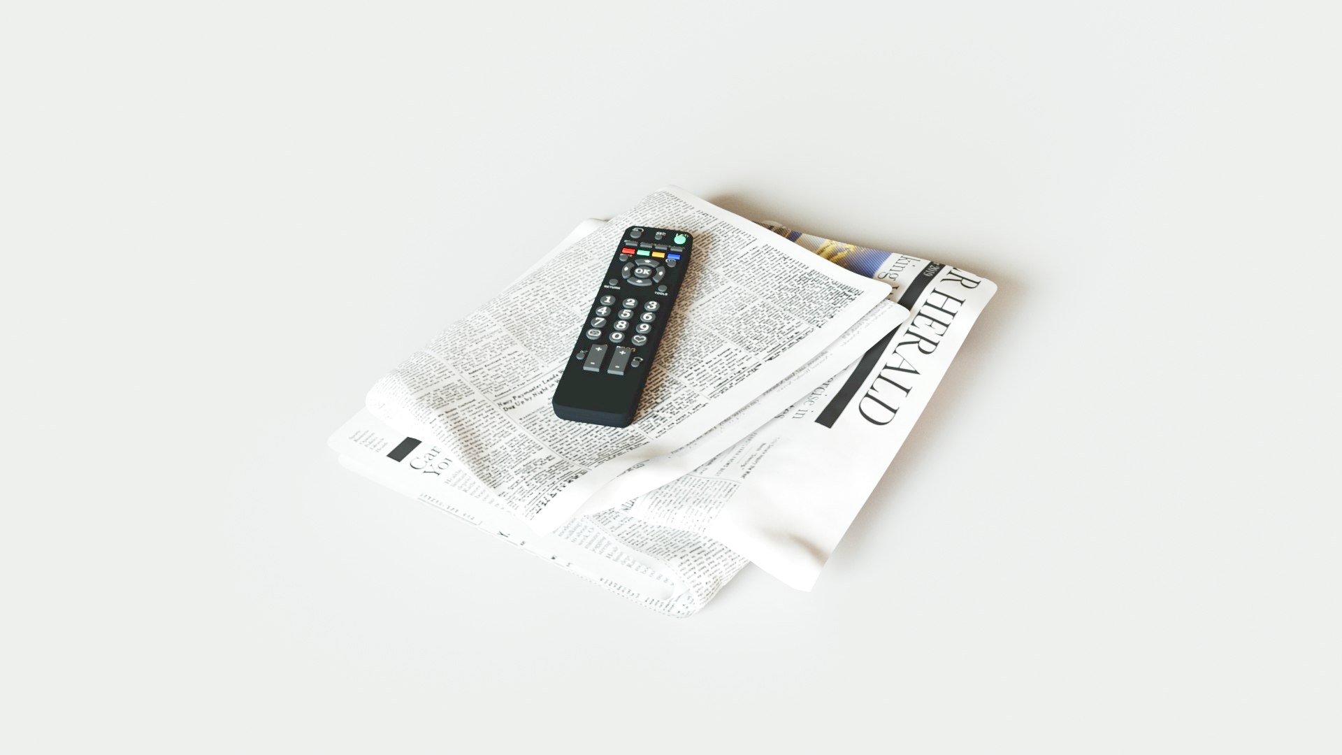 Remote TV Control And Newspaper - Includes Simple Drag And Drop Texture ...
