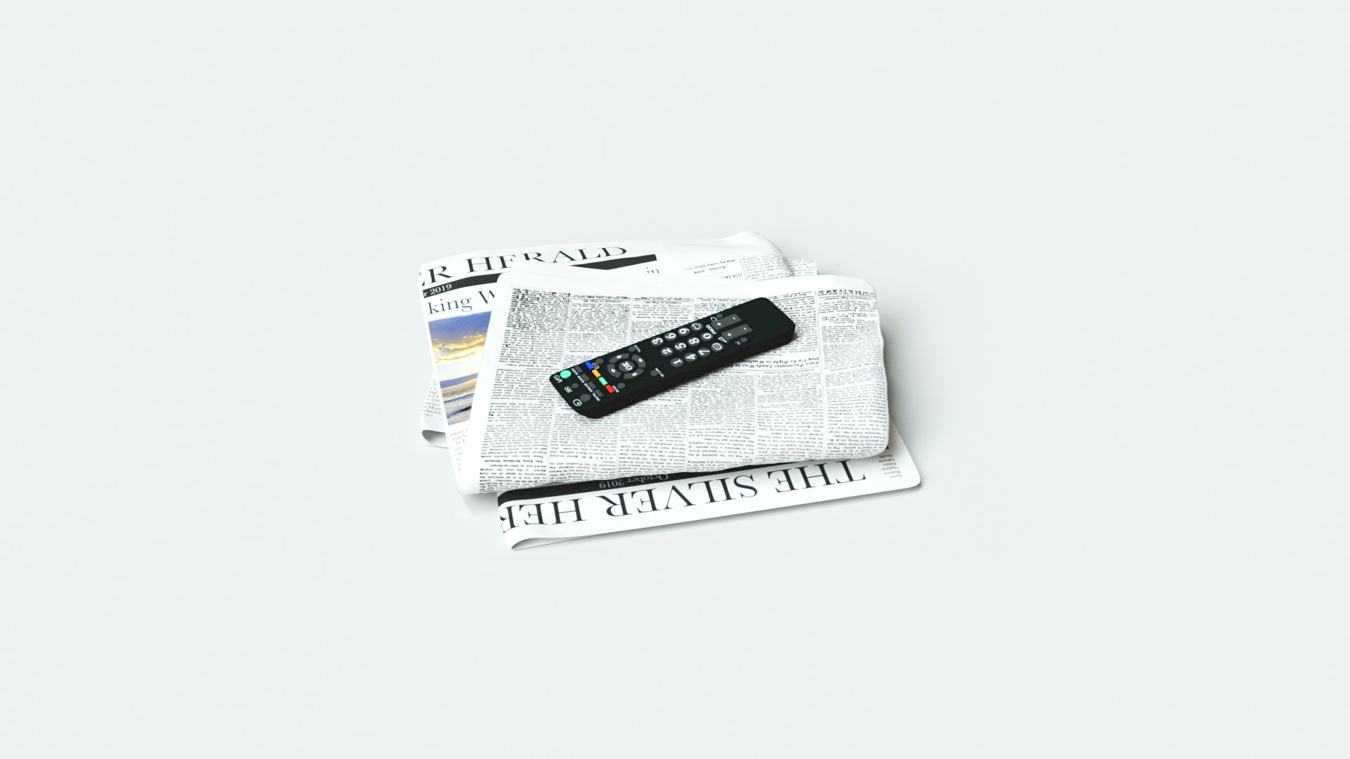 Remote TV Control And Newspaper - Includes Simple Drag And Drop Texture ...