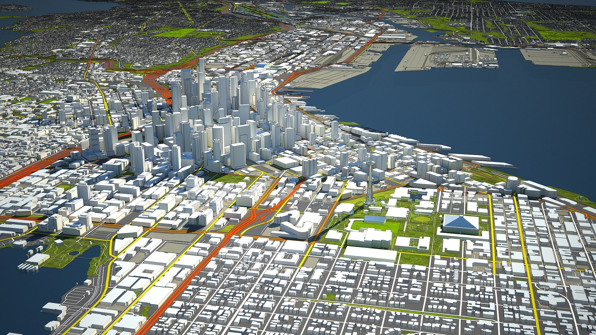 Seattle Skyline Model - TurboSquid 1508265