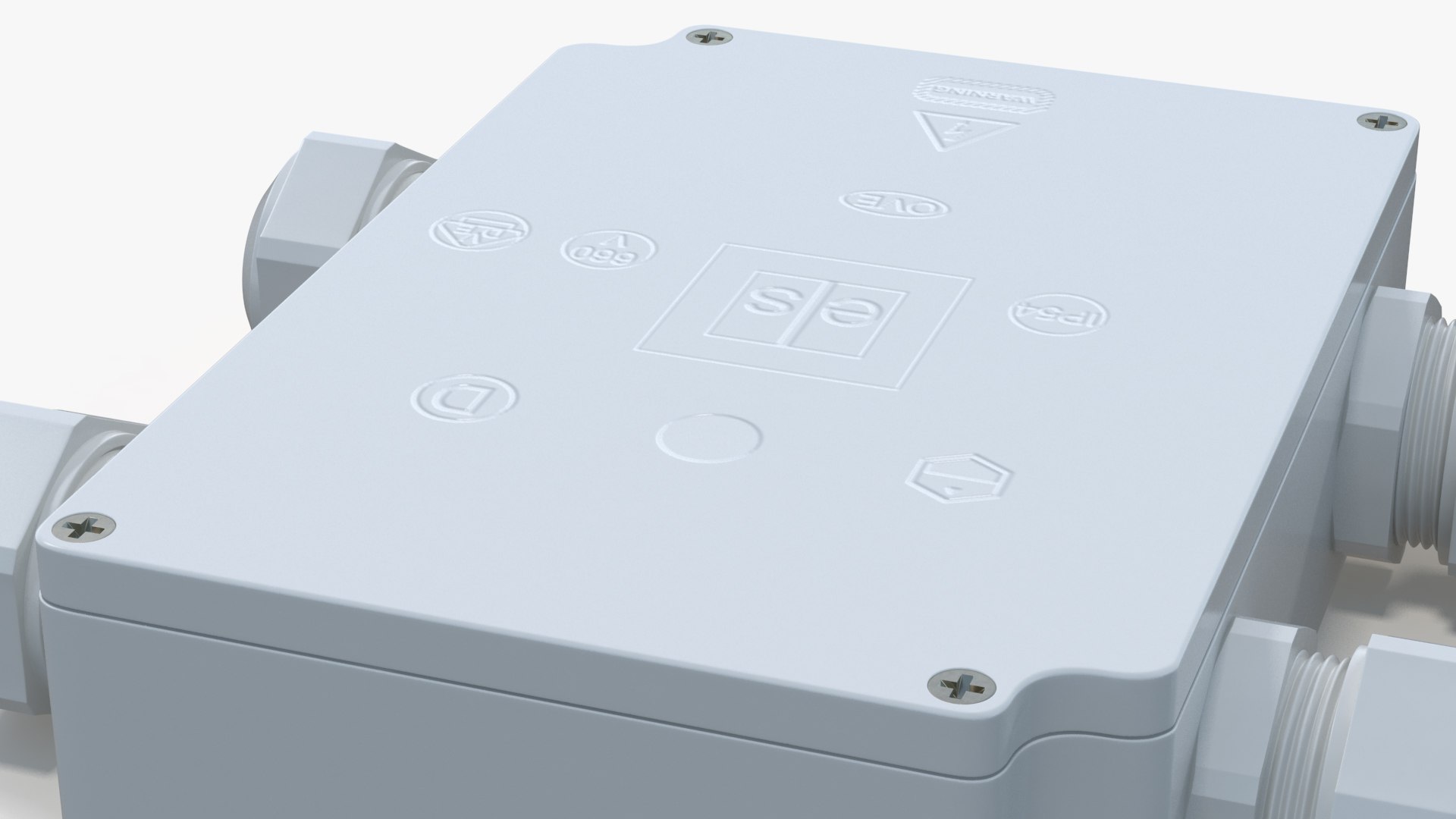 White Closed Junction Box For 4 Wires Model - TurboSquid 1908772