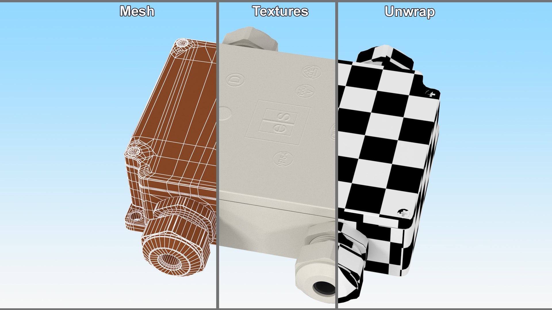 White Closed Junction Box For 4 Wires Model - TurboSquid 1908772