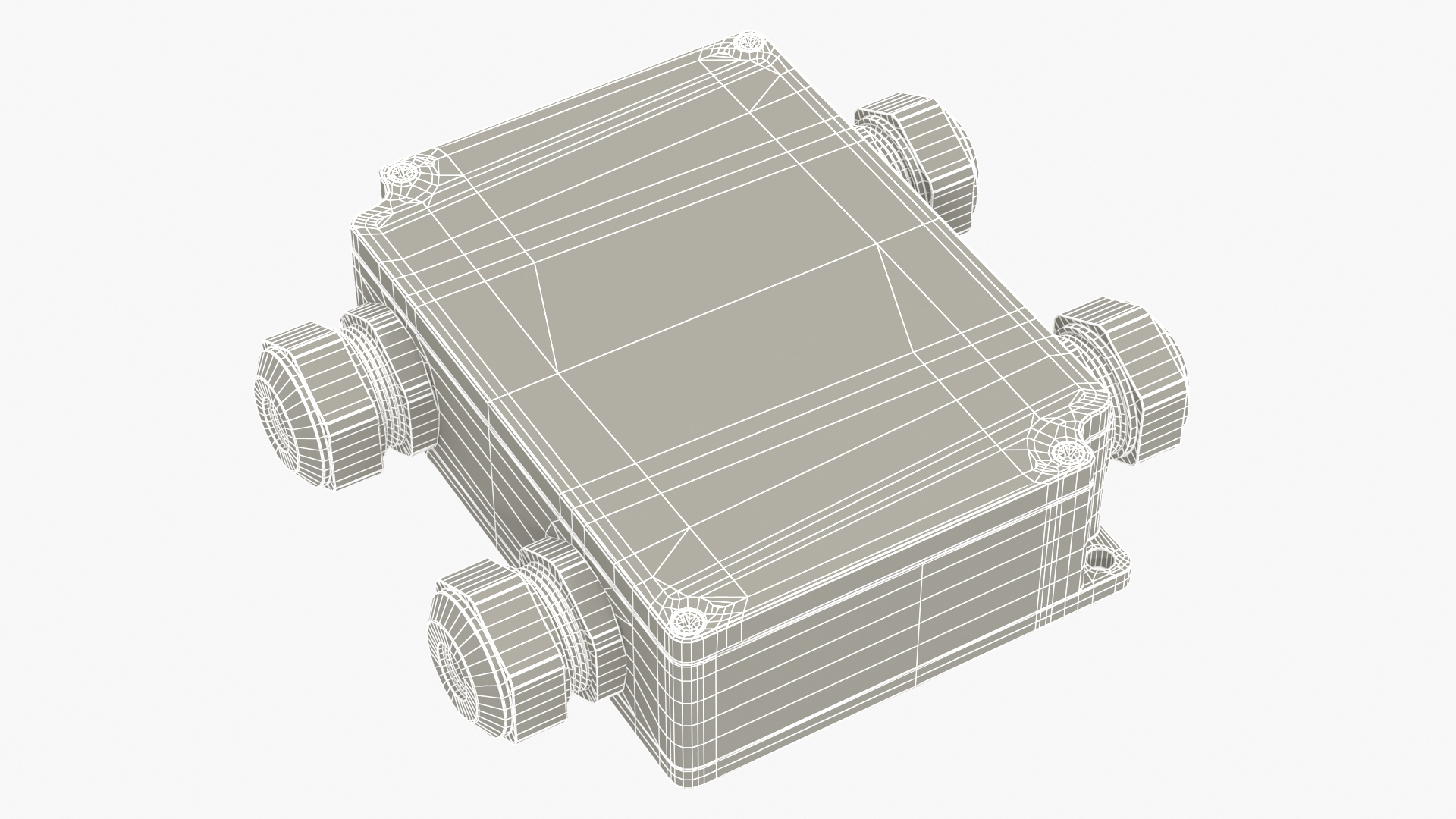 White Closed Junction Box For 4 Wires Model - TurboSquid 1908772