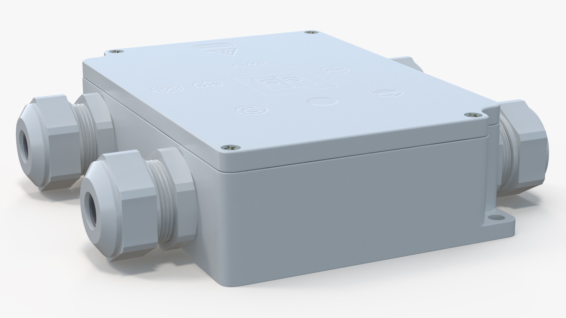 White Closed Junction Box For 4 Wires Model - TurboSquid 1908772