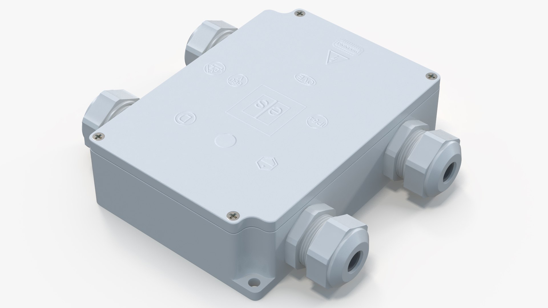 White Closed Junction Box For 4 Wires Model - TurboSquid 1908772