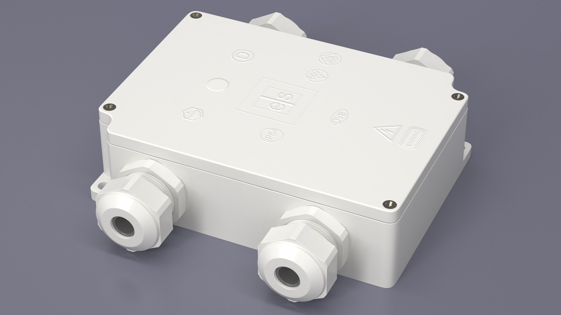 White Closed Junction Box For 4 Wires Model - TurboSquid 1908772