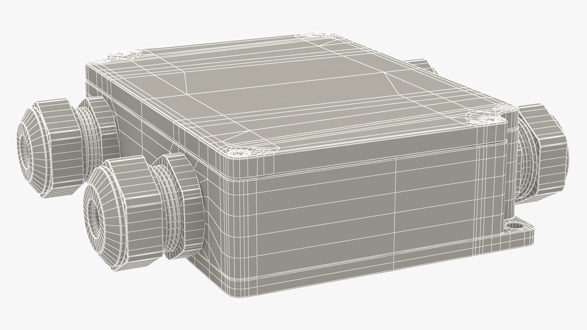 White Closed Junction Box For 4 Wires Model - TurboSquid 1908772