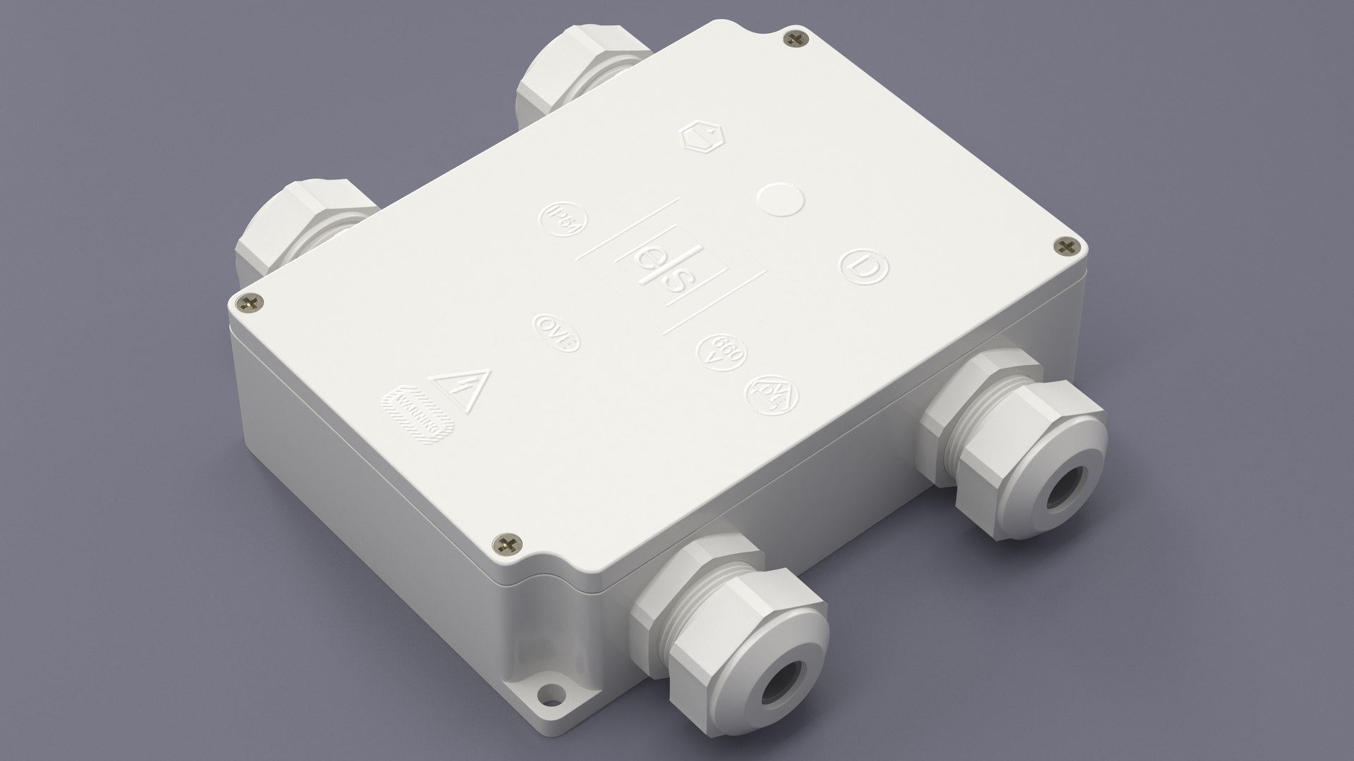 White Closed Junction Box For 4 Wires Model - TurboSquid 1908772