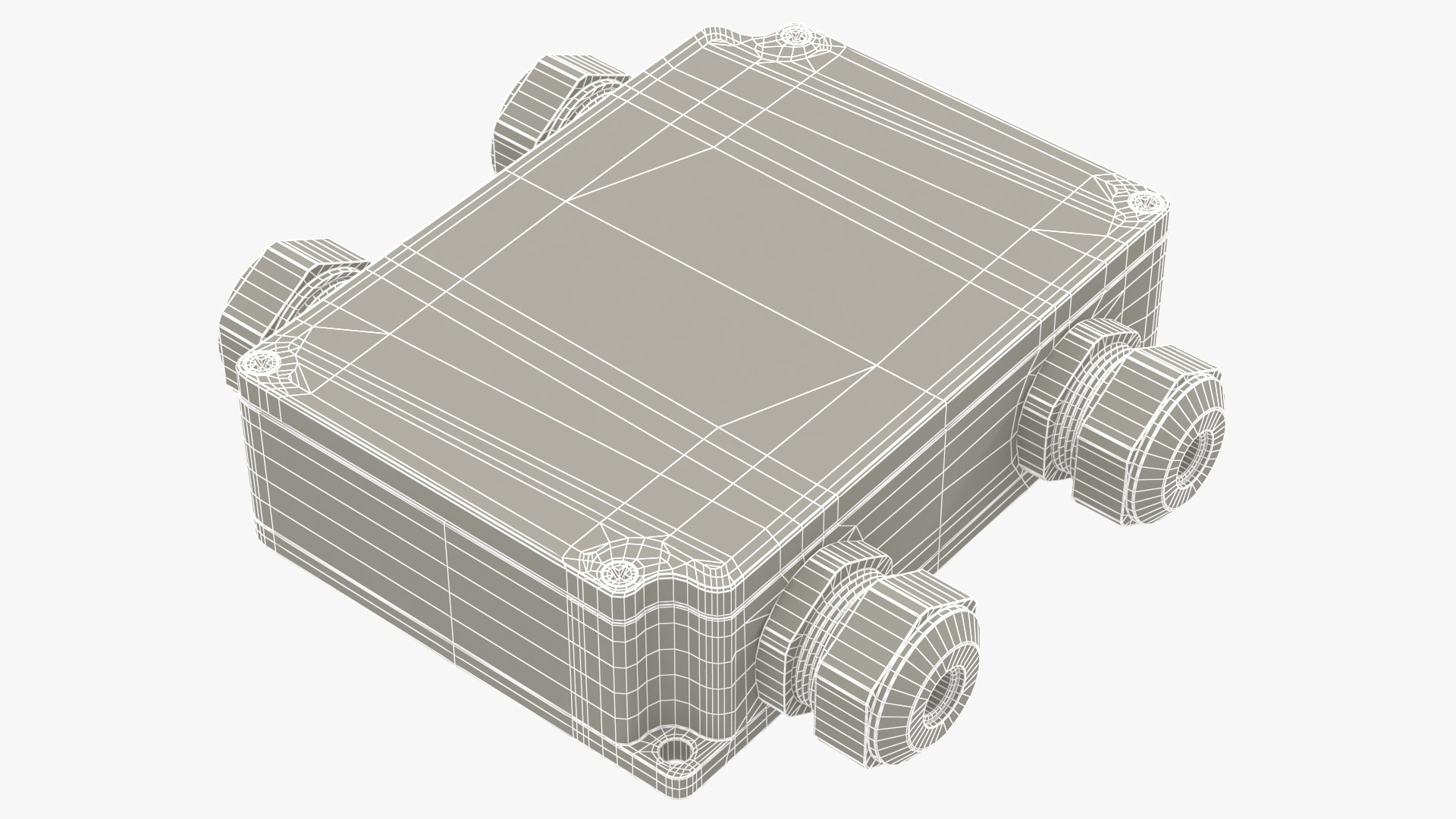 White Closed Junction Box For 4 Wires Model - TurboSquid 1908772