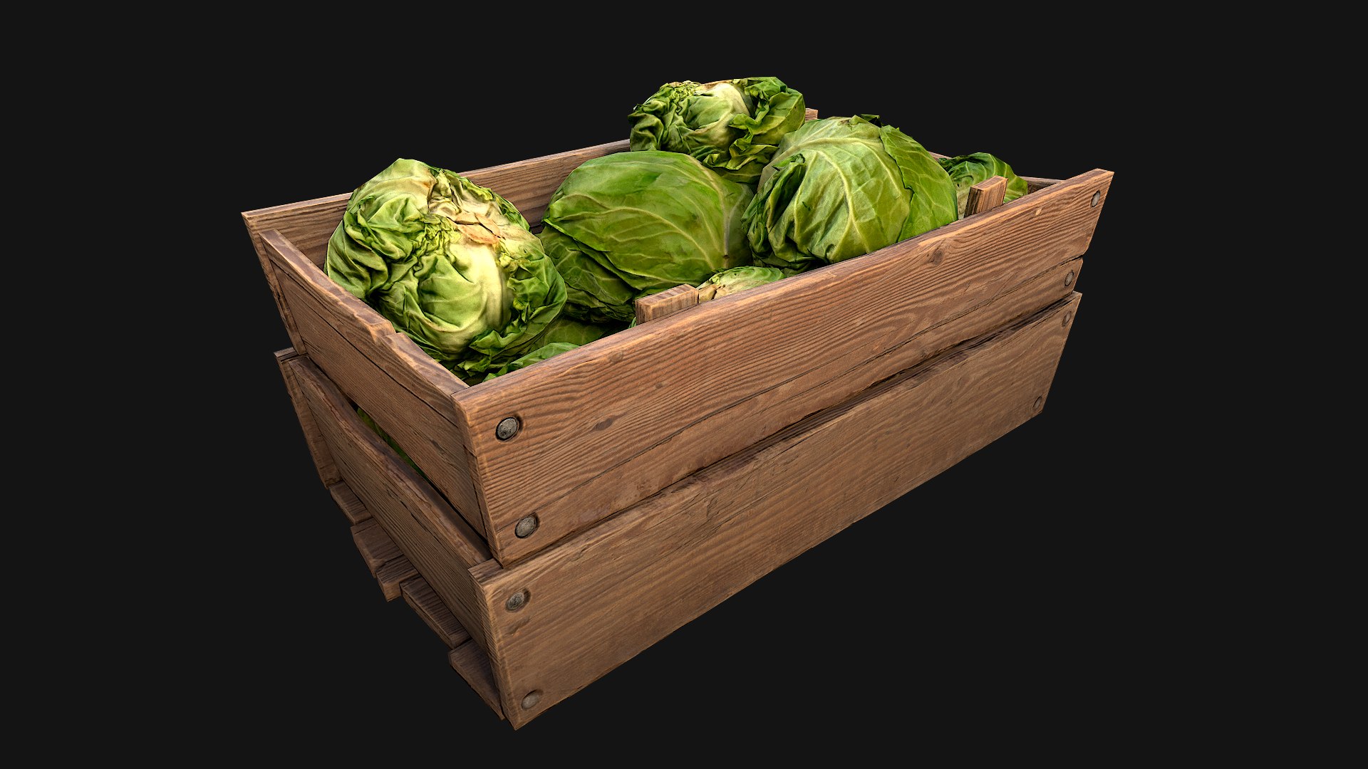 Cabbage Box Crate Stand 3D - TurboSquid 1924980