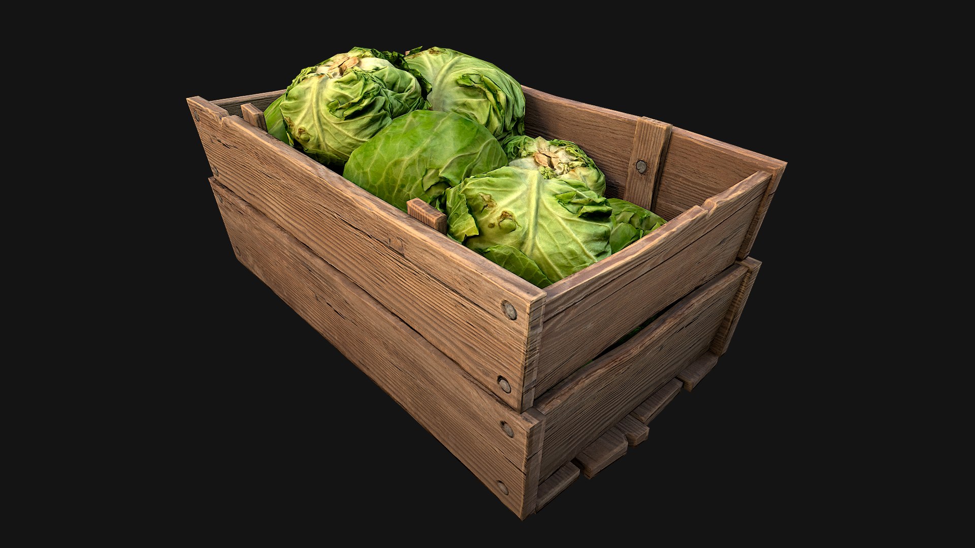 Cabbage Box Crate Stand 3D - TurboSquid 1924980